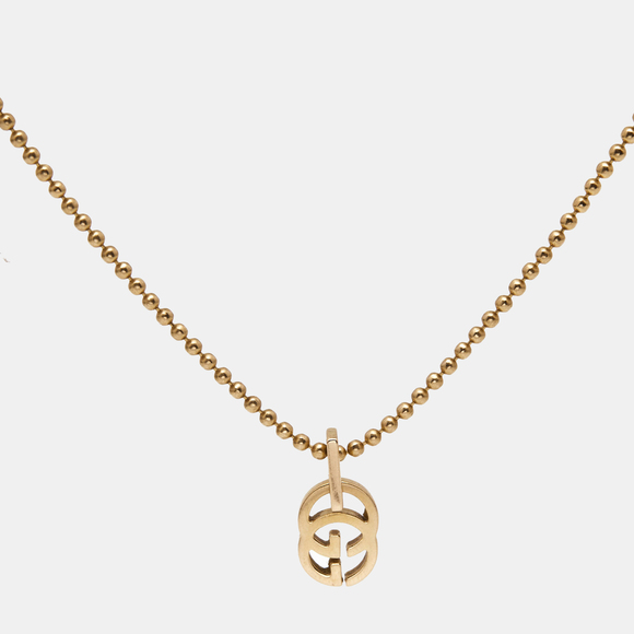 Gucci | Jewelry | Gucci Gg 8k Rose Gold Beaded Chain Pendant Necklace ...